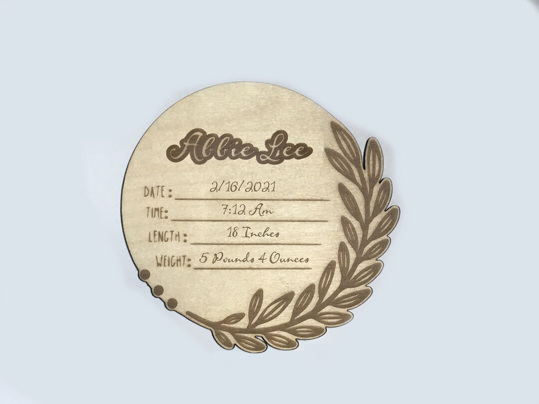 Baby Name Tag Wheat Leaf L Name and Info - Etsy