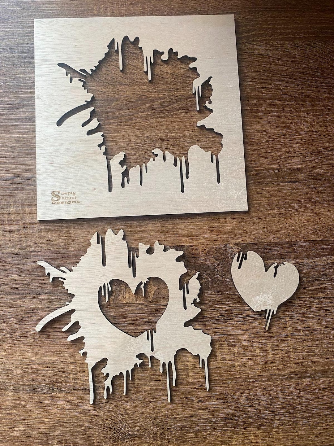 Bleach Stencil Melted Heart Print Stencil - Etsy