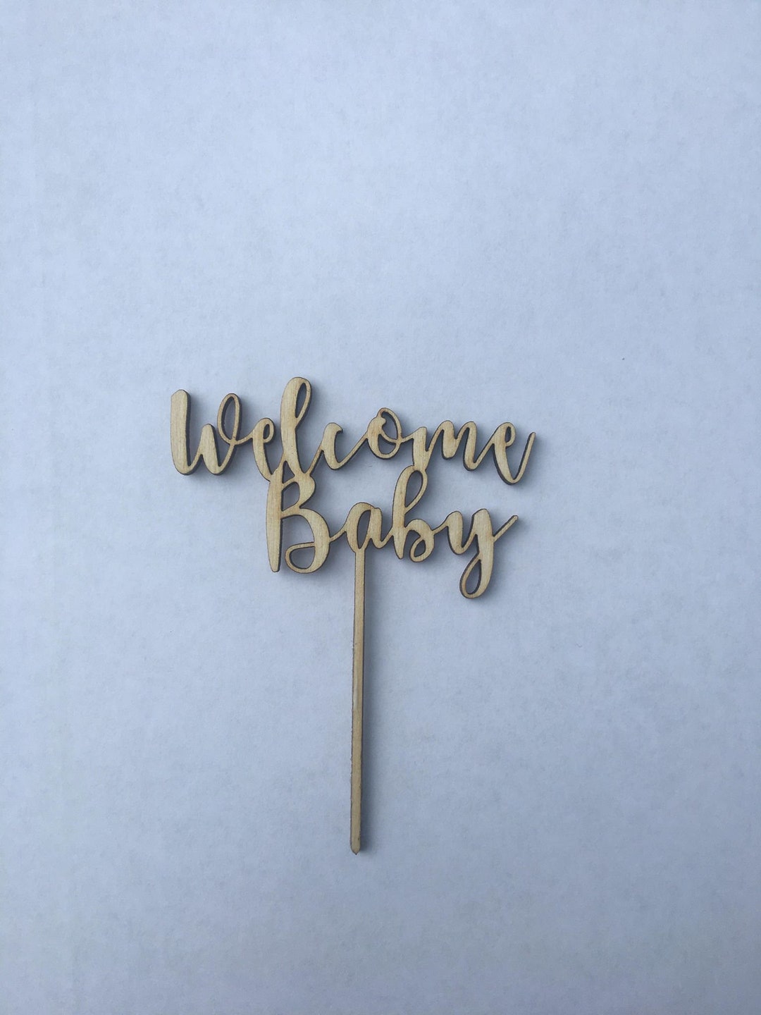 Wood Custom Welcome Baby Cake Topper - Etsy