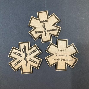 Diabetic Type 1 Medical Alert - Insulin Dependent - Patch Custom - Made ...