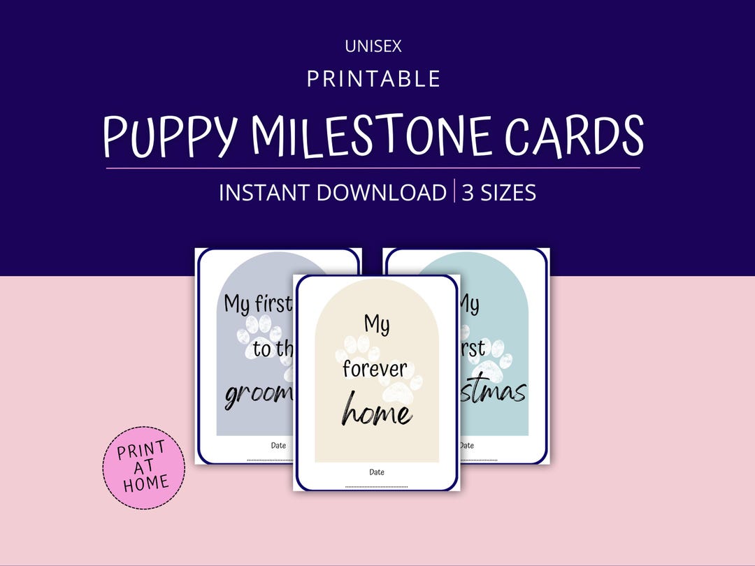 Printable Puppy Milestone Cards Puppy's 'firsts' Puppy Photo Prop Puppy ...