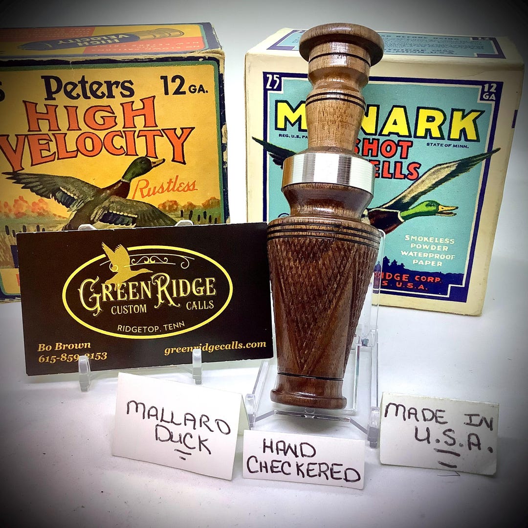Mallard Duck Call Hand Checkered SKU#D-433 Handcrafted by Bo Brown of ...