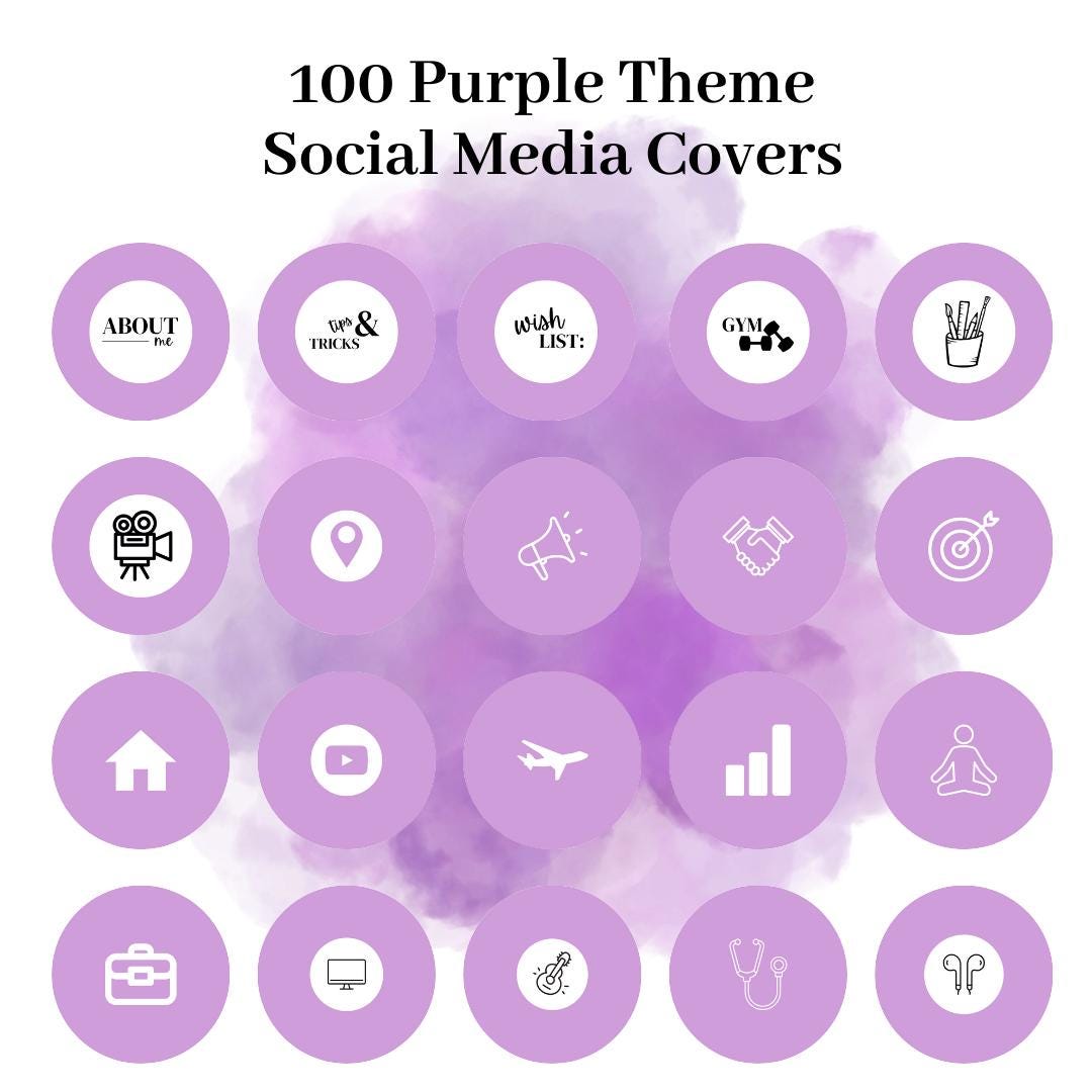 100 Purple Theme Social Media Covers, Travel, Lifestyle, Gym, Gaming ...