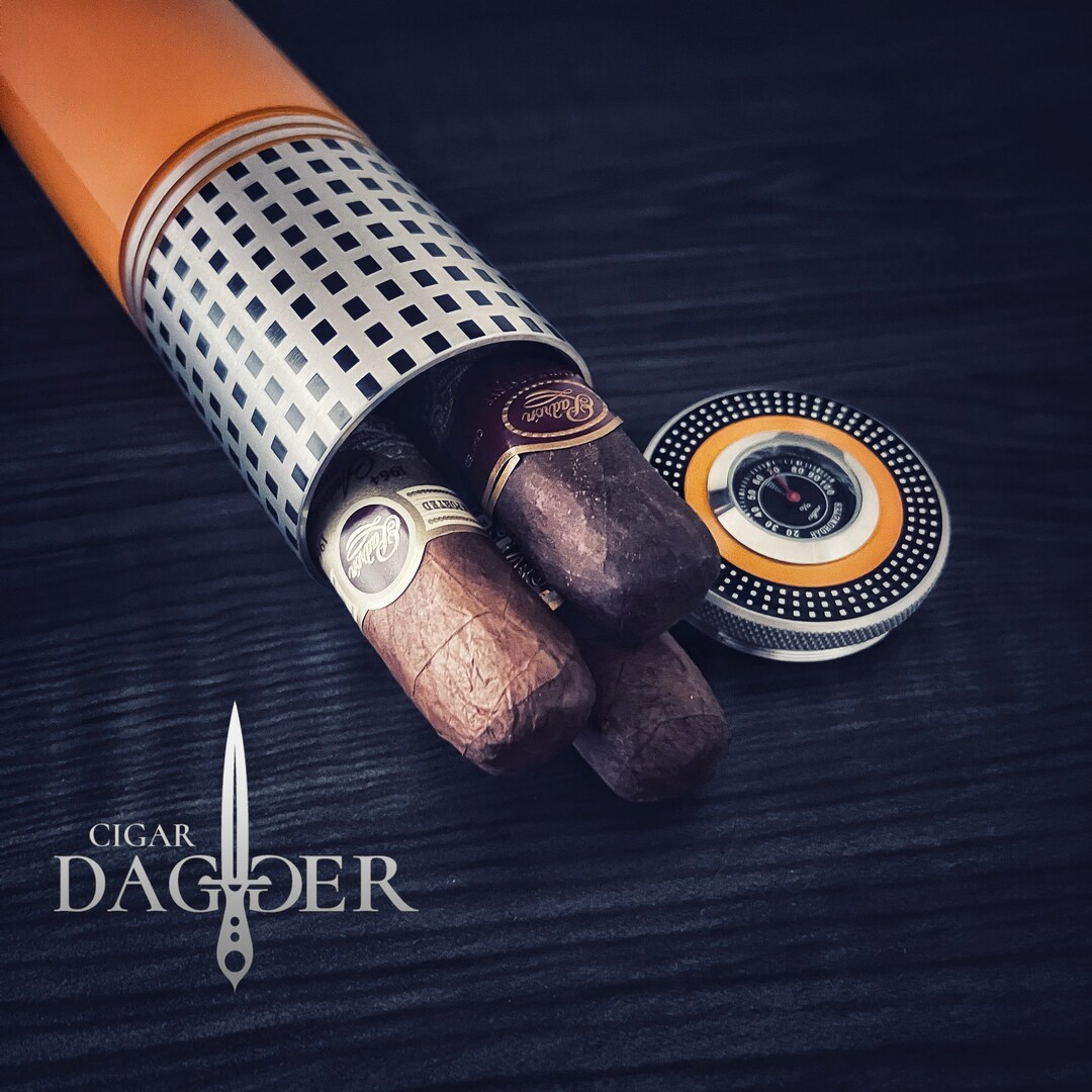 Travel Humidor 3 Cigar Tube in Black or Yellow Cigar Dagger - Etsy