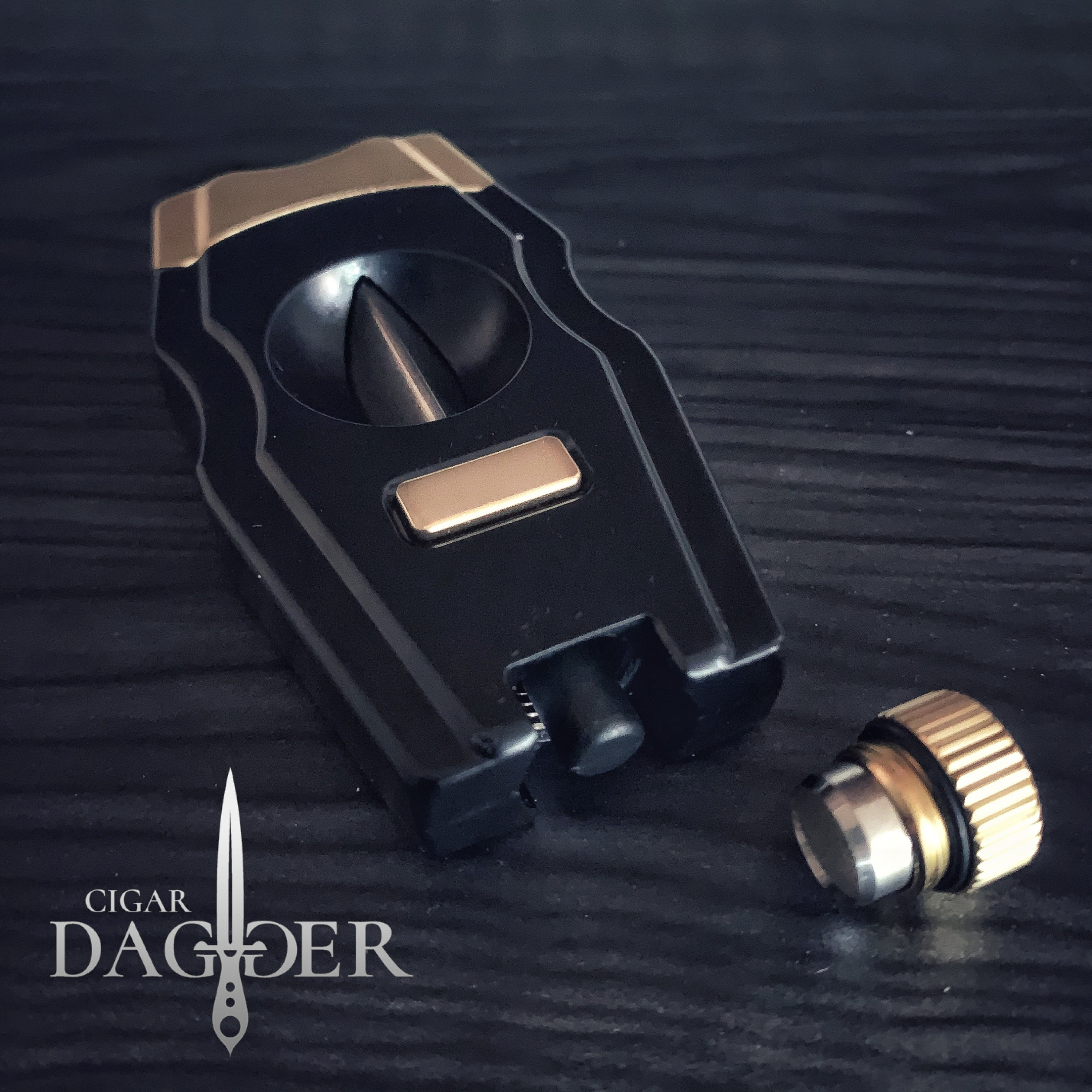 Steampunk Cigar Cutter V Cut / Punch Cut black & Gold - Etsy