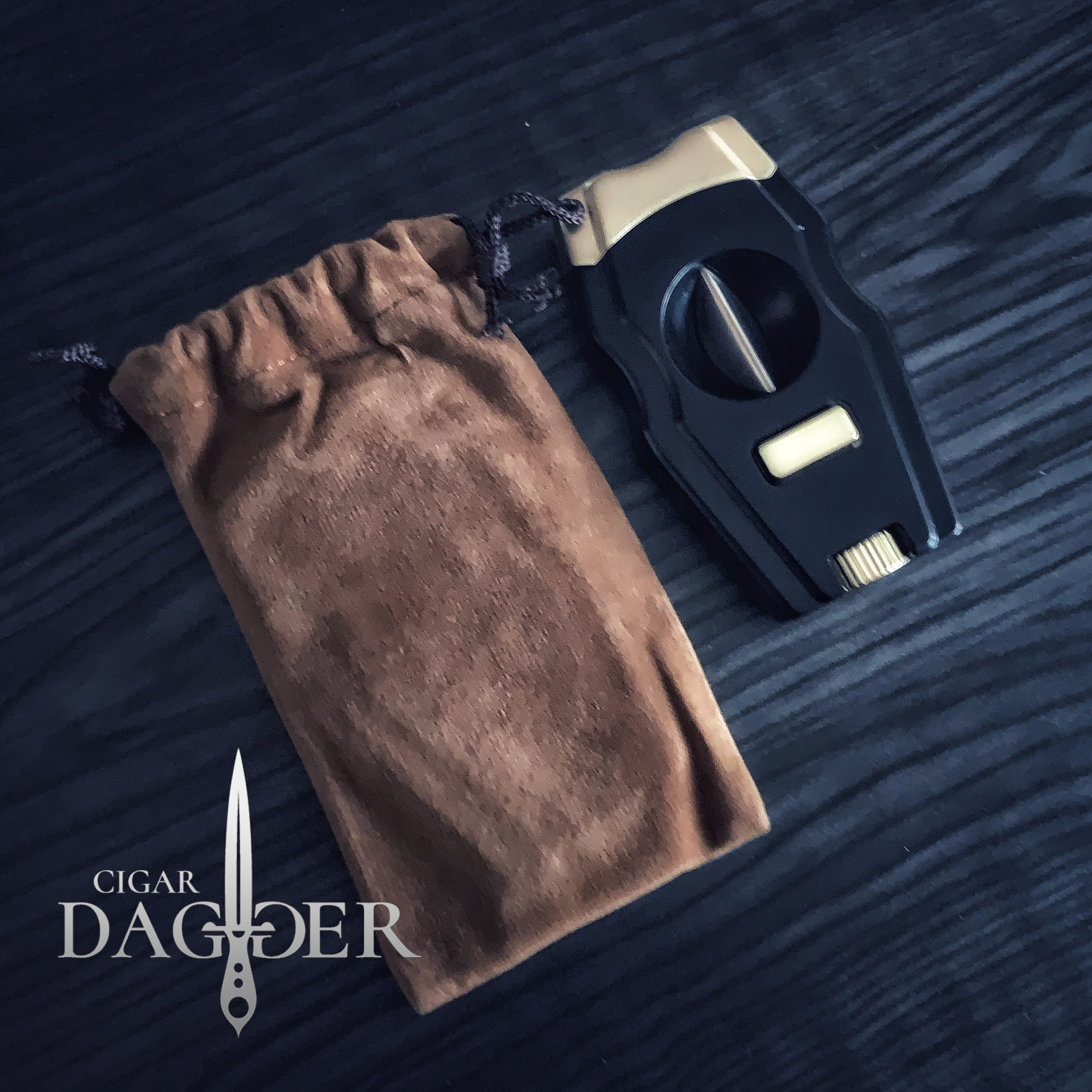 Steampunk Cigar Cutter V Cut / Punch Cut black & Gold - Etsy