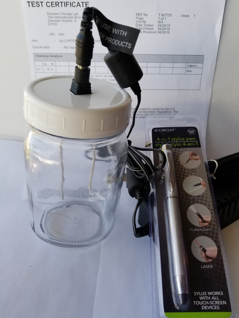 Colloidal Ionic Silver Generator 1 Quart (950ml) With 110/12v DC Power ...