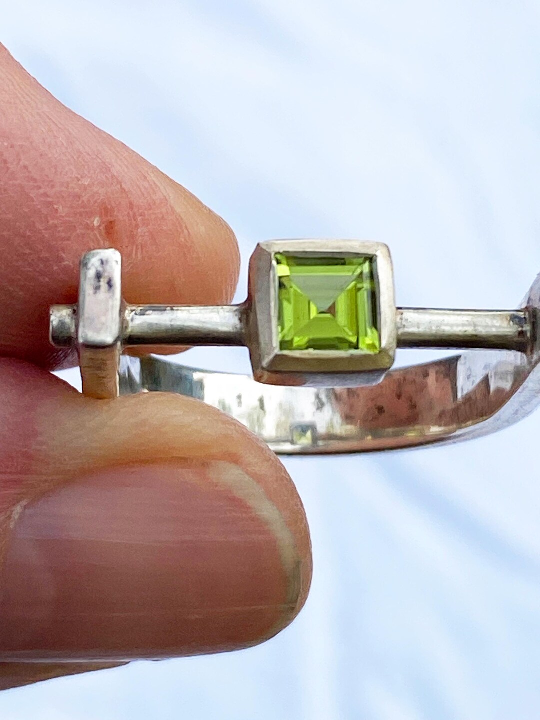 Sterling Silver With Peridot U-shaped Ring - Etsy