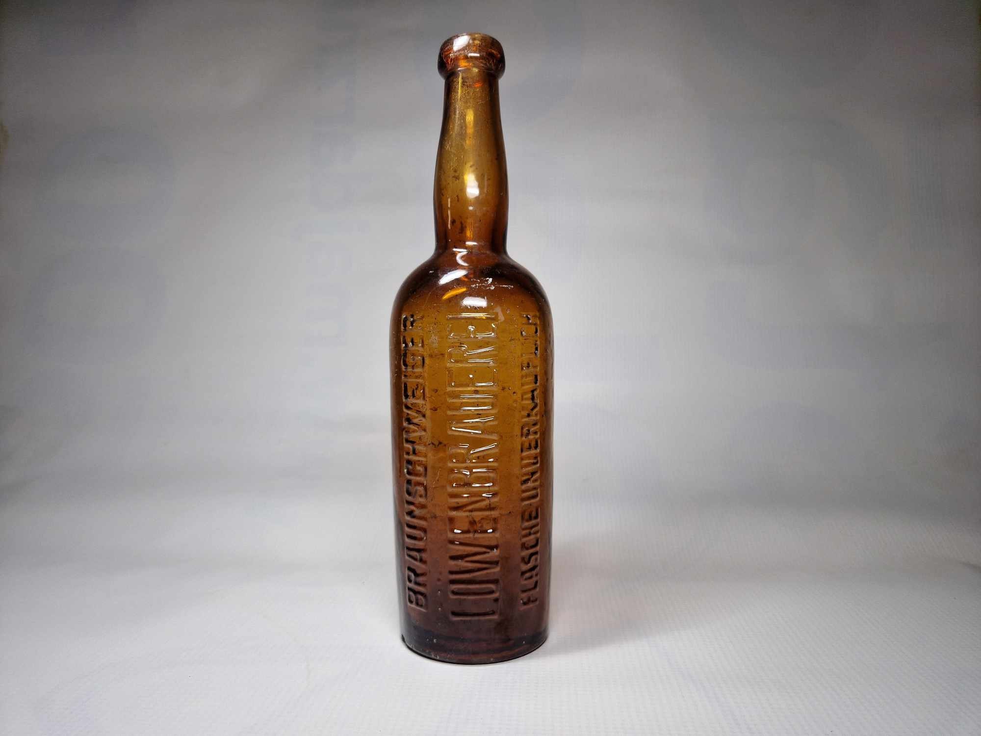 Old Beer Bottle, Antique German Beer Bottle, Brown Glass Bottle ...