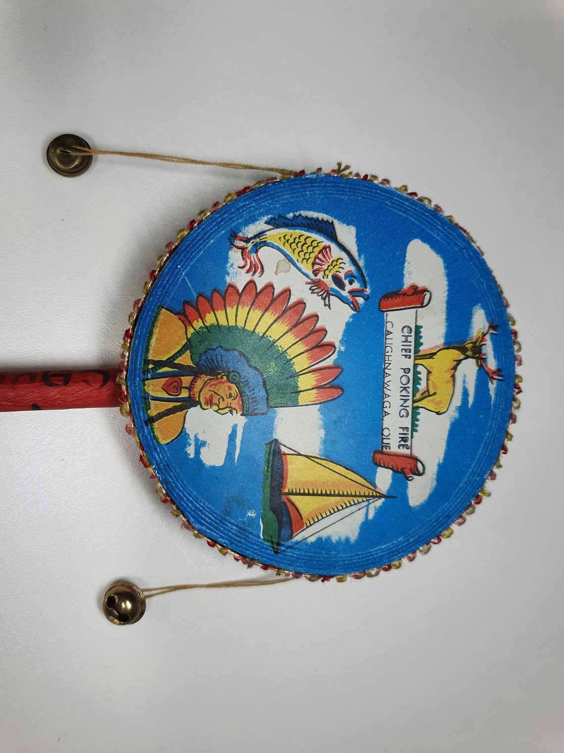 Native Indian Chief Poking Fire Caughnawaga Souvenir, Native Indians ...