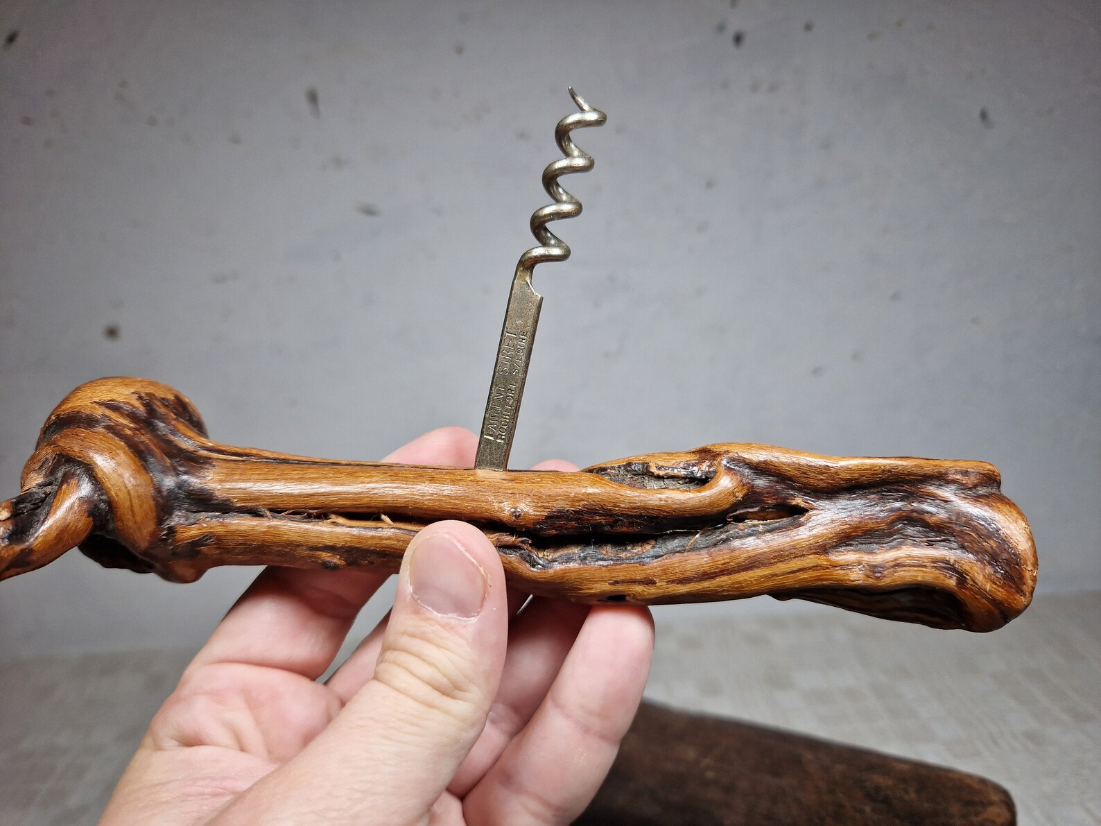 Vintage Wine Cork Screw Bottle Opener Corkscrew With Wooden - Etsy