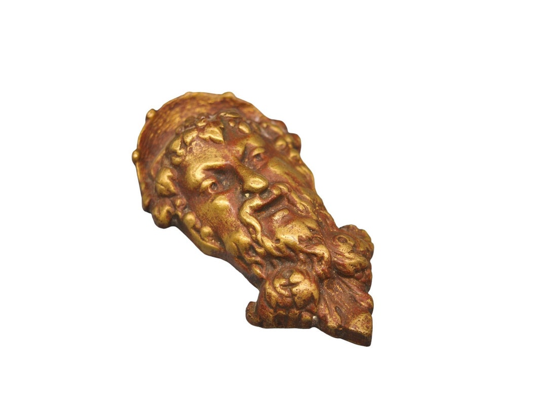 Bronze Satyr Head Figural, Antique French Empire Bronze Ornament Head ...