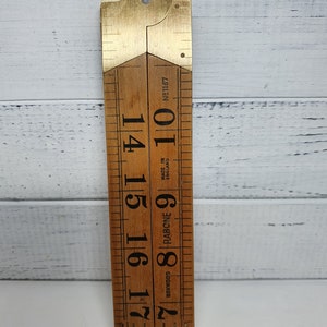 Vintage Rabone Folding Ruler Wood and Brass Metal Ruler | Etsy