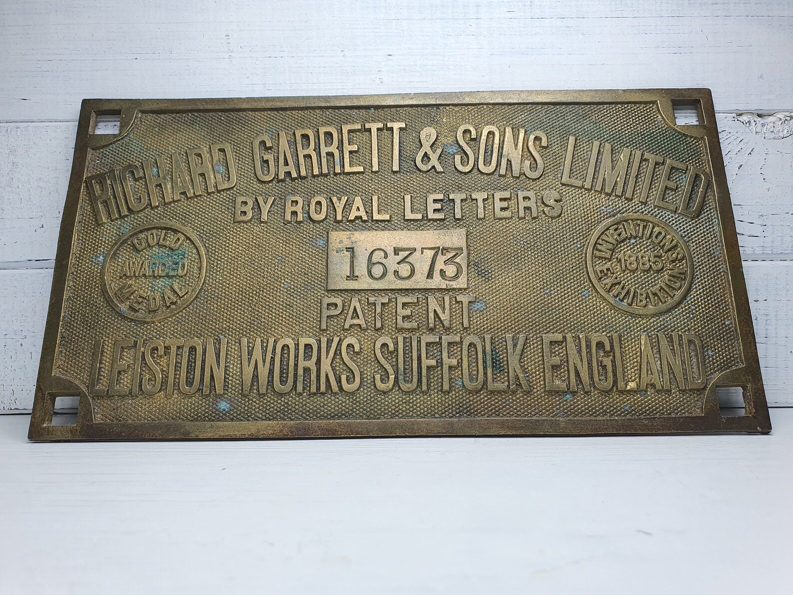 Antique Patent Plaque, Antique Brass Patent Sign England Suffolk, 1885 ...