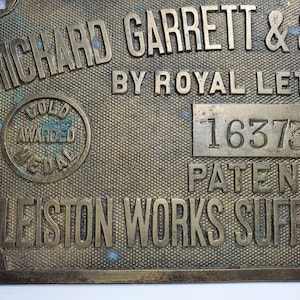 Antique Patent Plaque, Antique Brass Patent Sign England Suffolk, 1885 ...