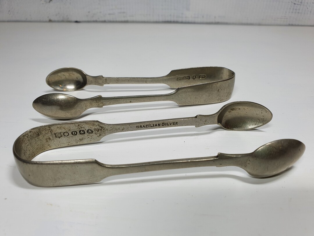 Pair of Vintage Sugar Tongs Brazilian Silver Sugar Tongs by - Etsy