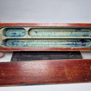 Antique Wood Pencil Box, Primitive School Box With Sliding Lid, Vintage ...
