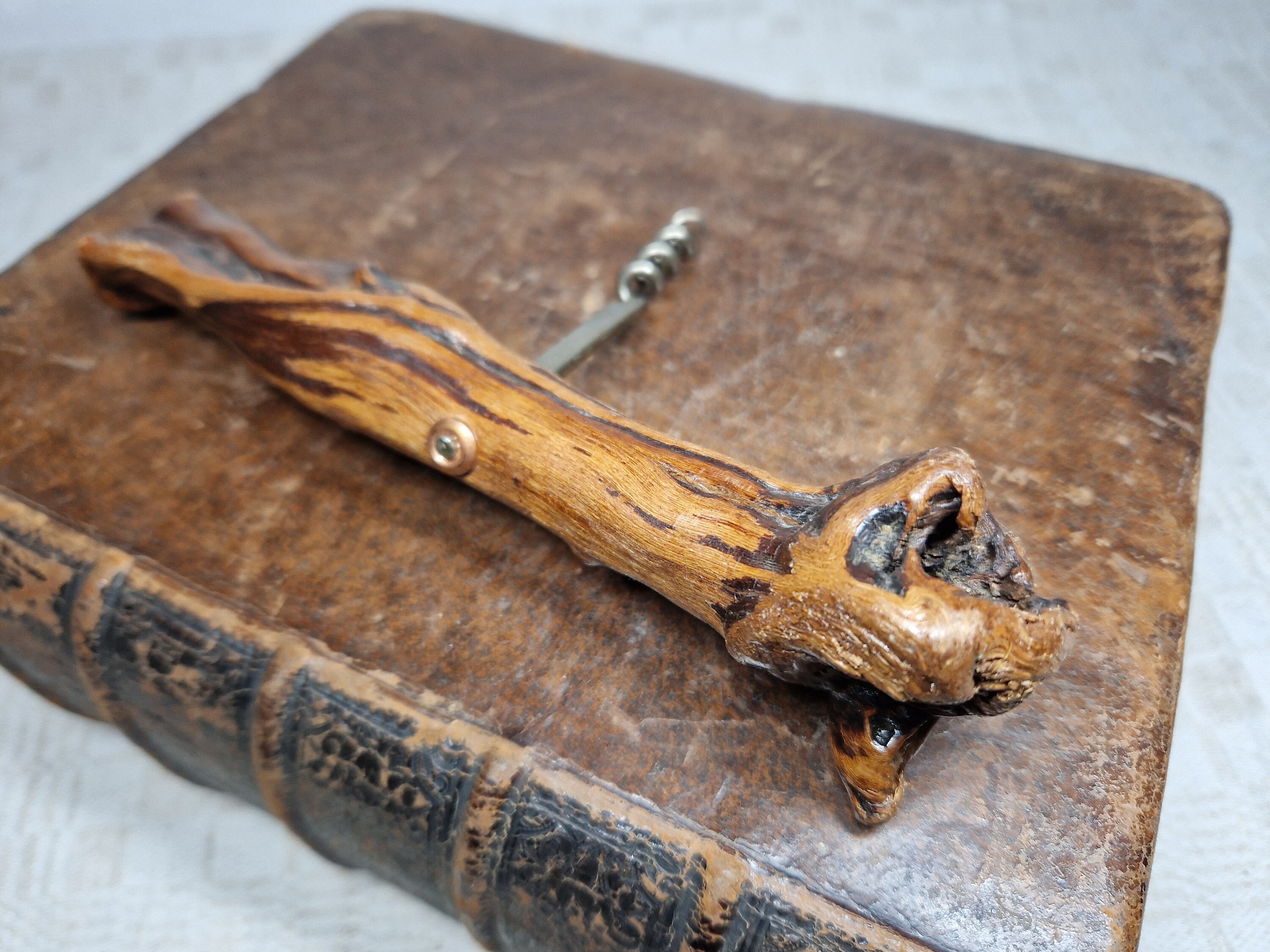 Vintage Wine Cork Screw Bottle Opener Corkscrew With Wooden - Etsy