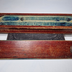 Antique Wood Pencil Box, Primitive School Box With Sliding Lid, Vintage ...