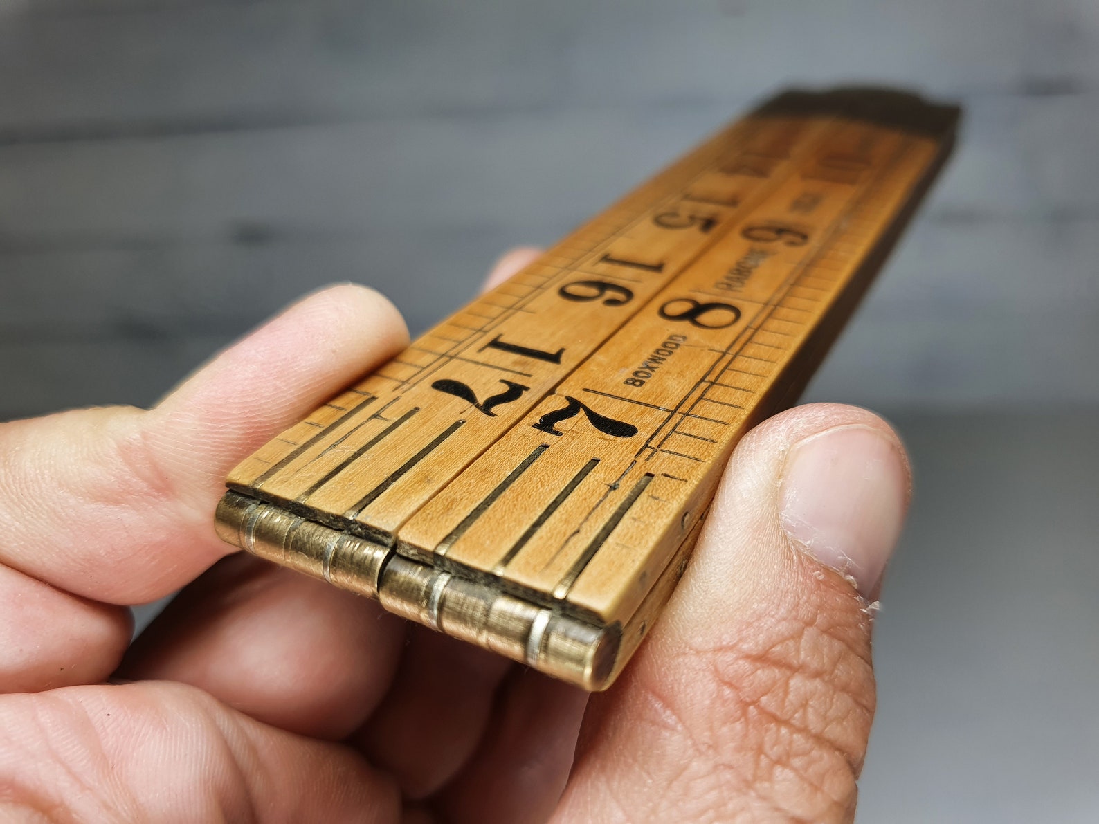 Vintage Rabone Folding Ruler Wood and Brass Metal Ruler | Etsy
