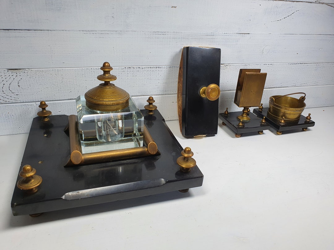 Antique Russian Empire Inkwell, Antique Imperial Russia Inkwell Desk ...