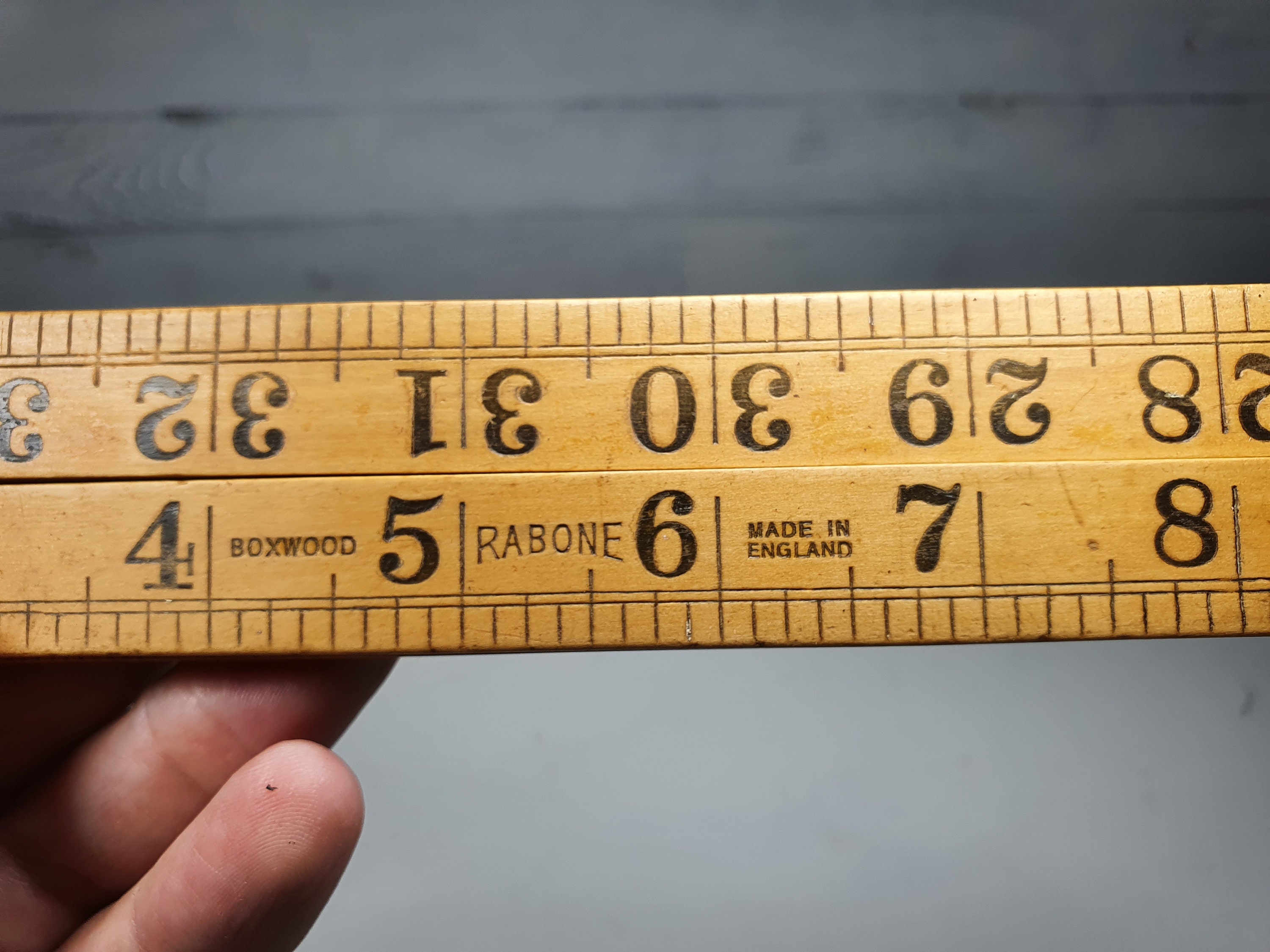 Vintage Rabone Folding Ruler Wood and Brass Metal Ruler - Etsy