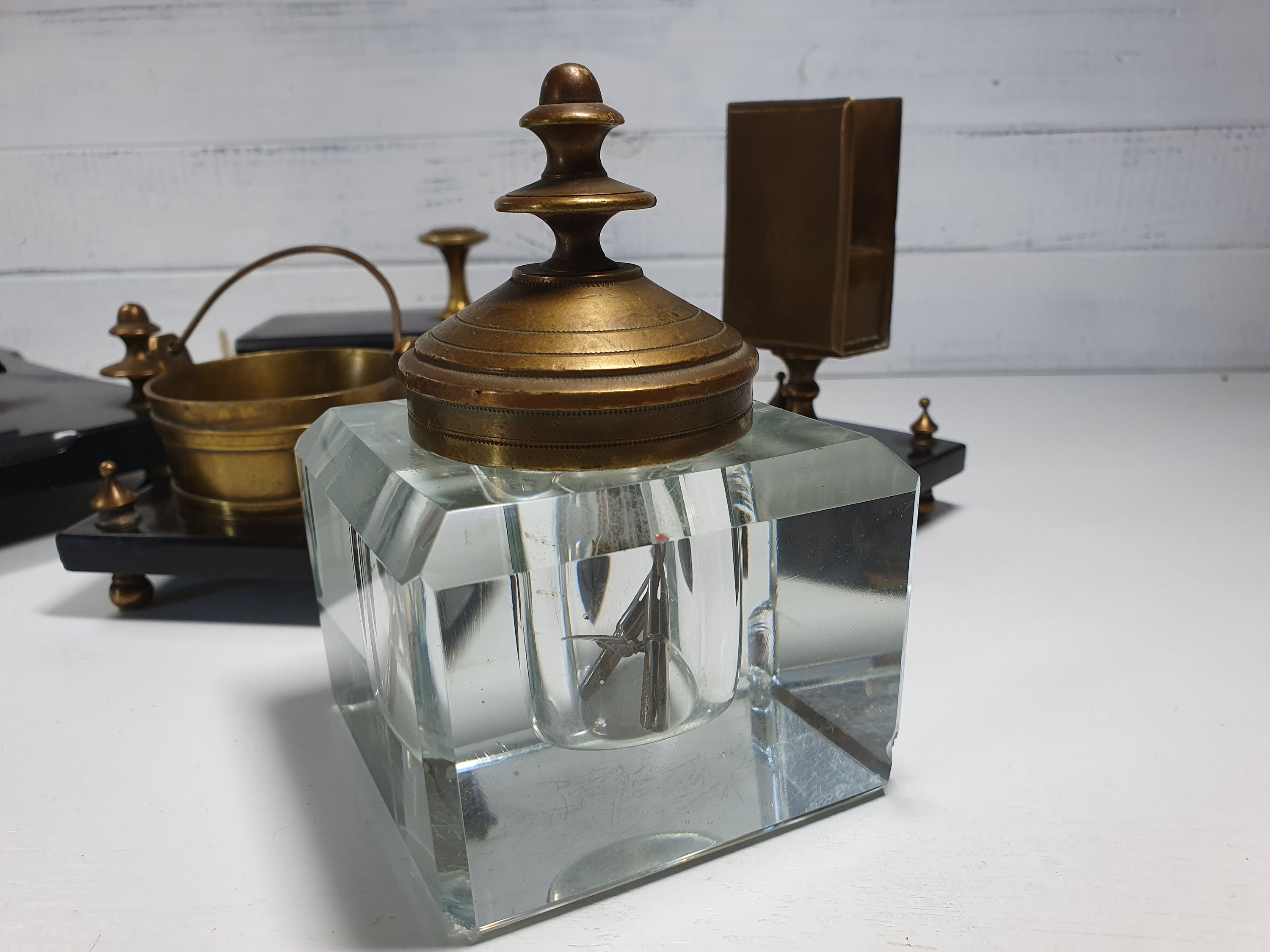 Antique Russian Empire Inkwell, Antique Imperial Russia Inkwell Desk ...