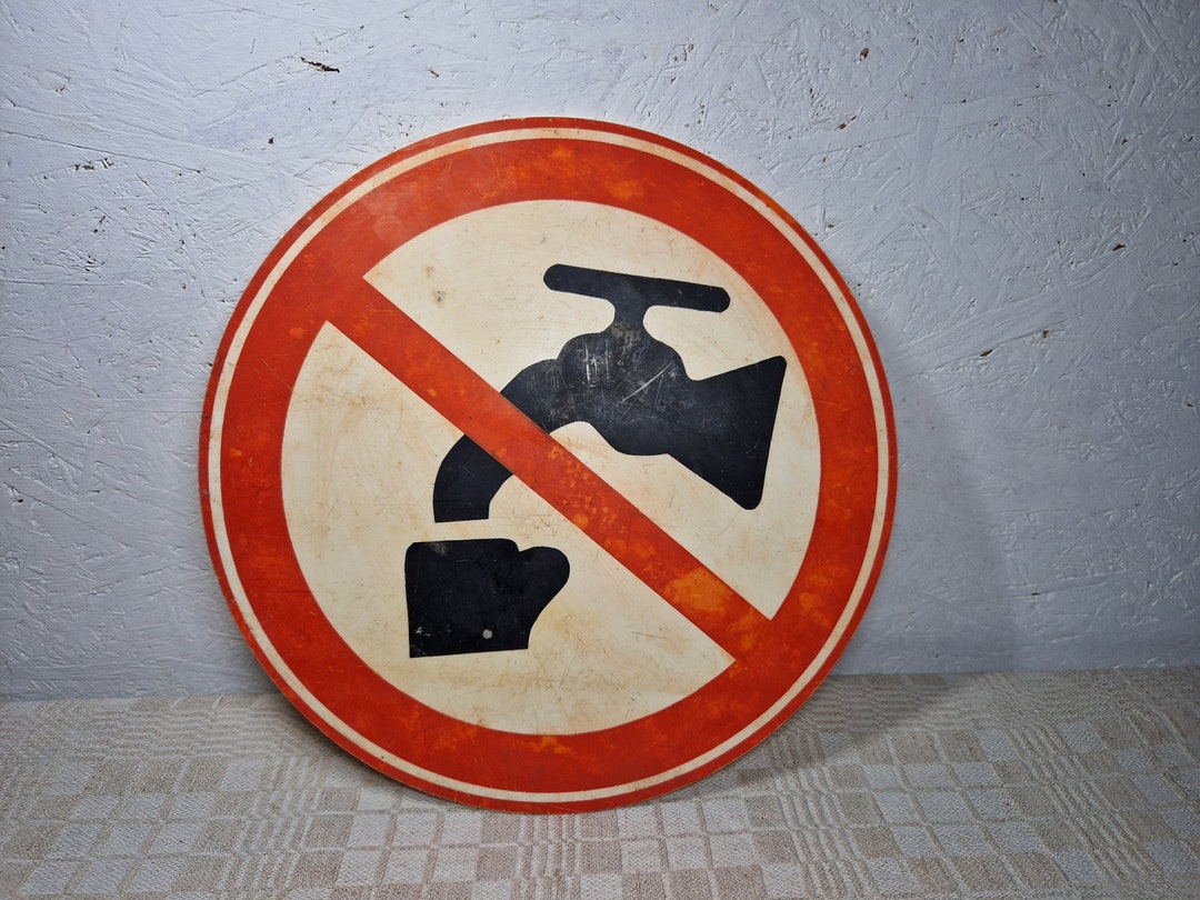 Plastic SIGN Pouring Drinking Water is Prohibited Industrial - Etsy