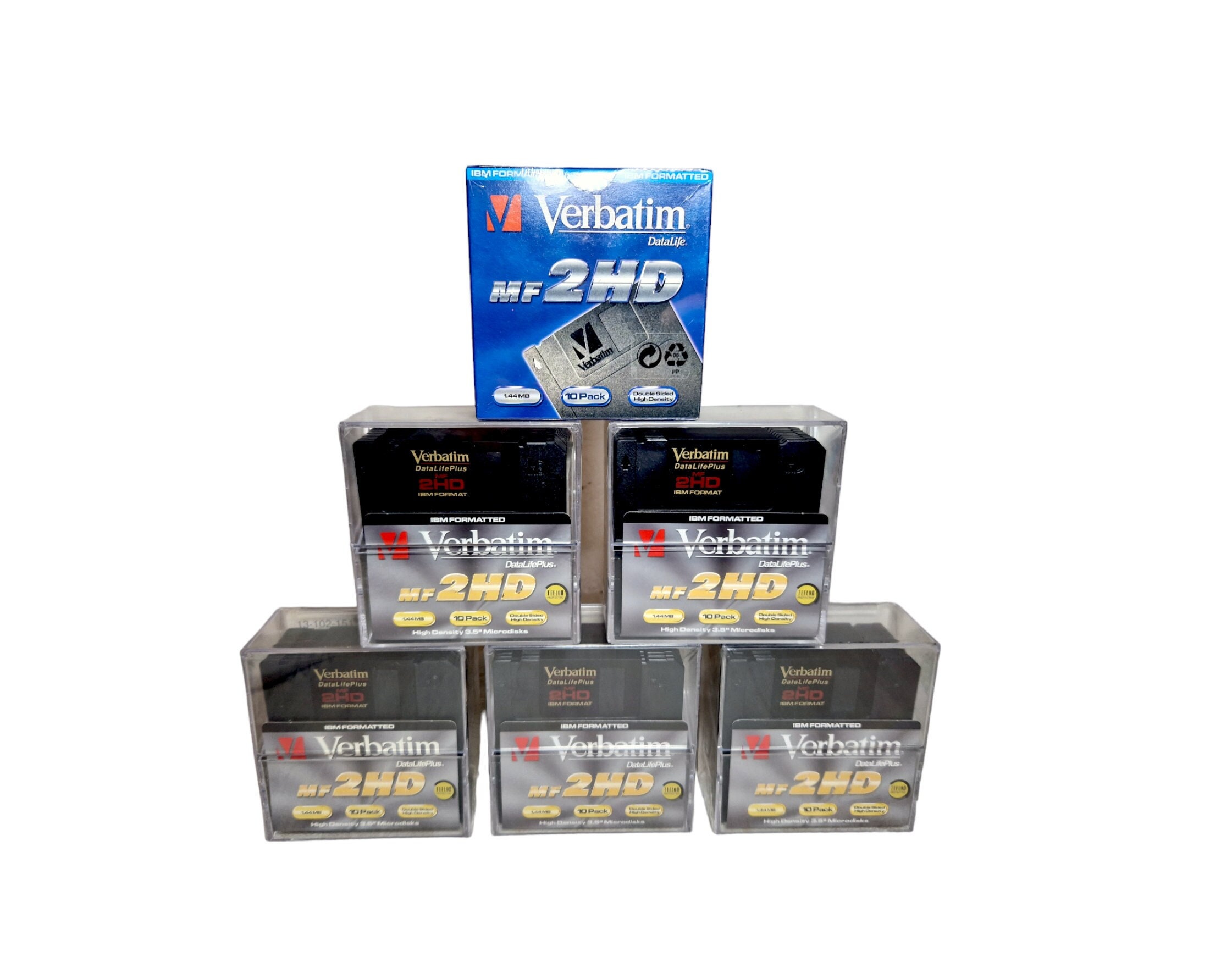 Vintage Floppy Discs Set, 60 Pcs Unused Verbatim Data Life Plus ...