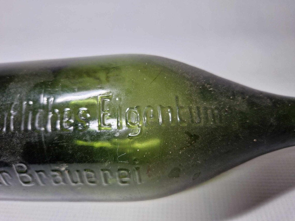 Antique German Beer Bottle With Embossing Unverkäufliches Eigentum Der ...