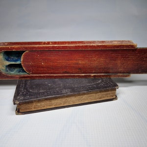 Antique Wood Pencil Box, Primitive School Box With Sliding Lid, Vintage ...