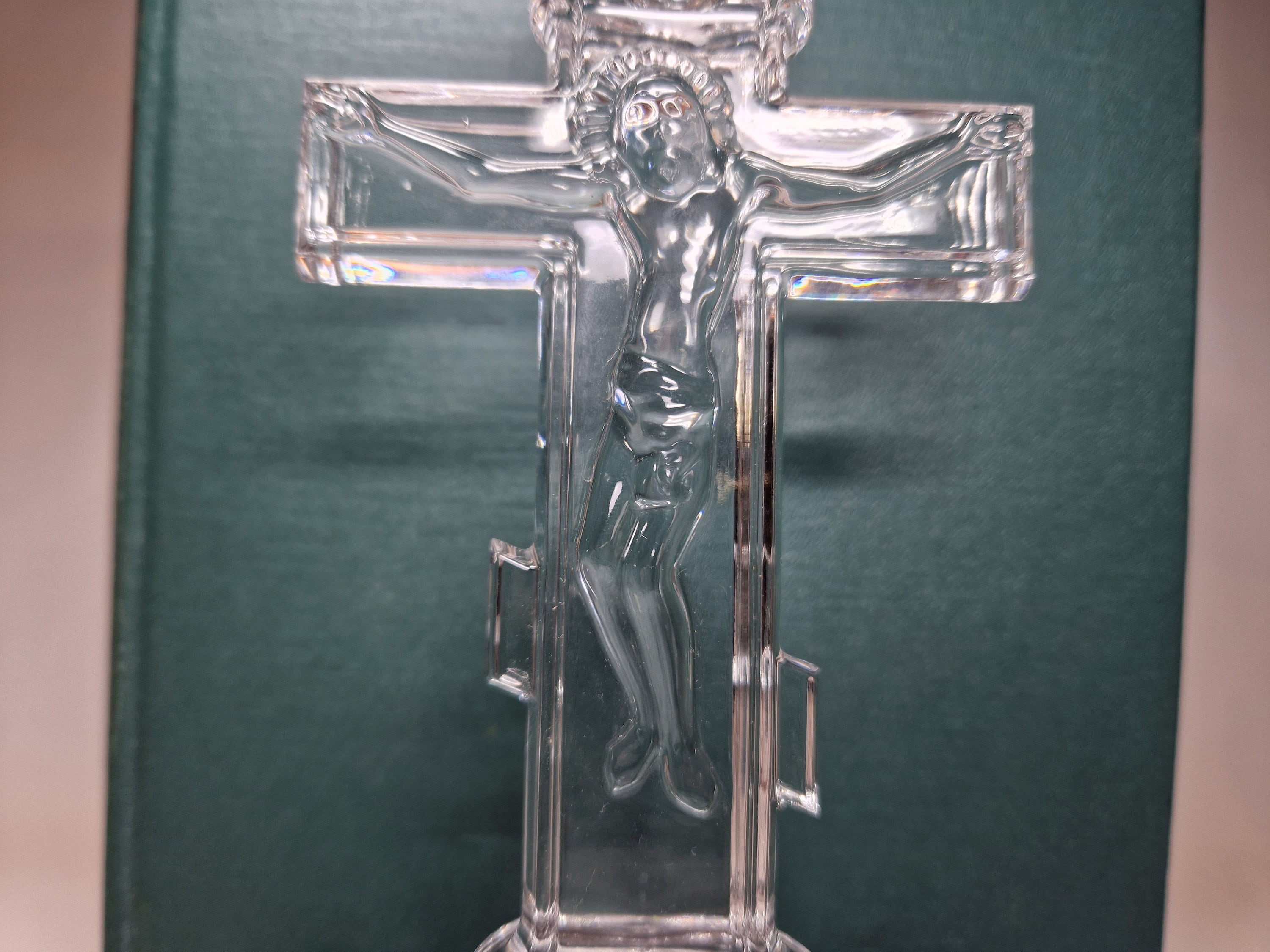 Orthodox Glass Crucifix Cross Candle Holder, Clear Glass Cross Candle ...