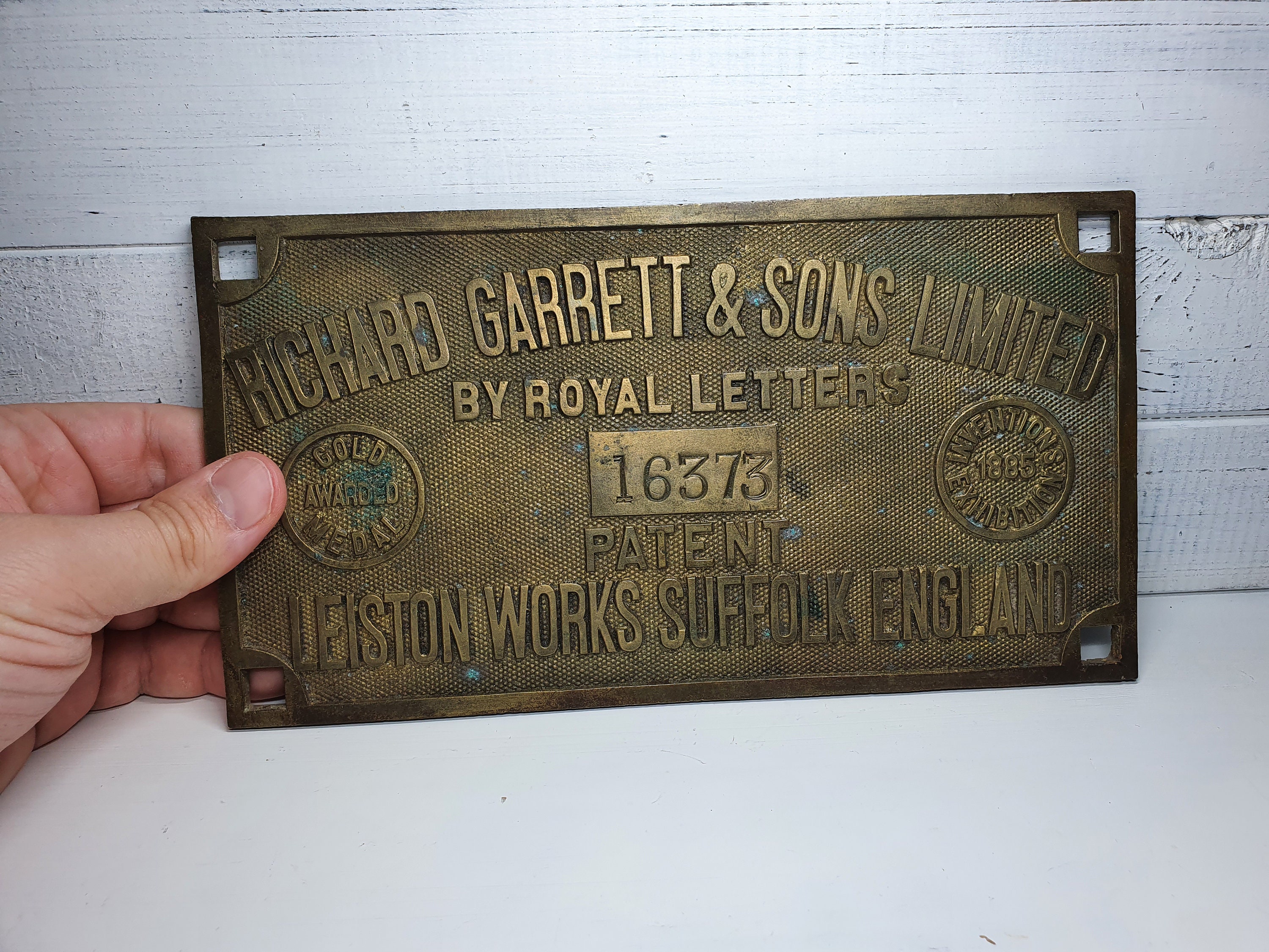 Antique Patent Plaque, Antique Brass Patent Sign England Suffolk, 1885 ...