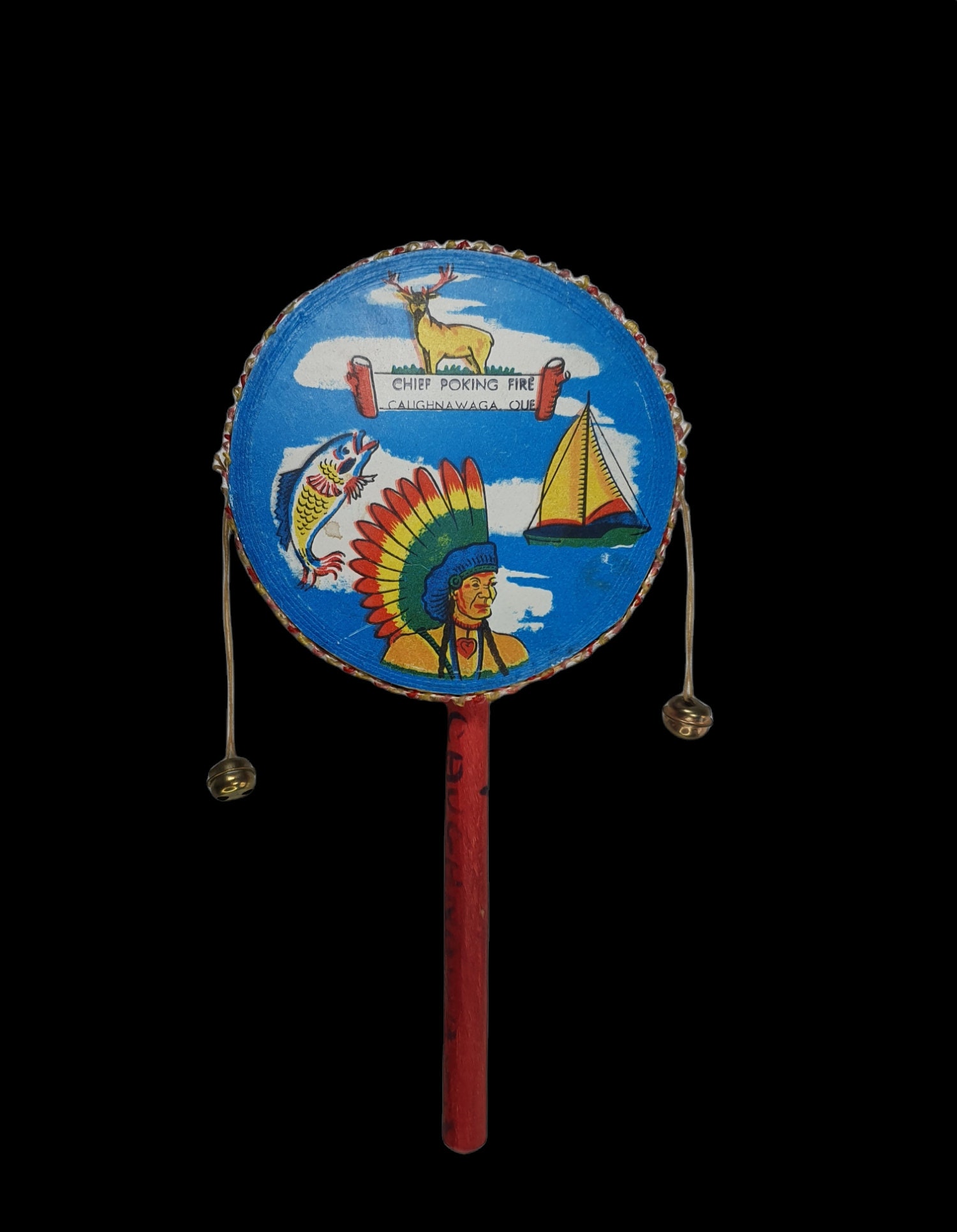 Native Indian Chief Poking Fire Caughnawaga Souvenir, Native Indians ...