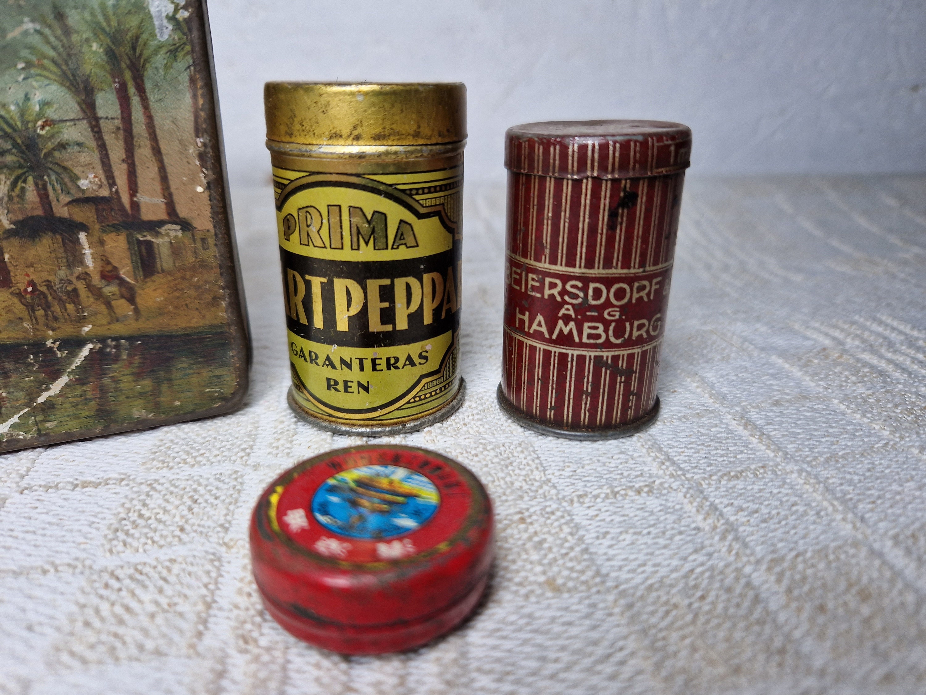 Antique Tin Box Collection, Set of 5 Tin Boxes, Retro Tin Collection ...