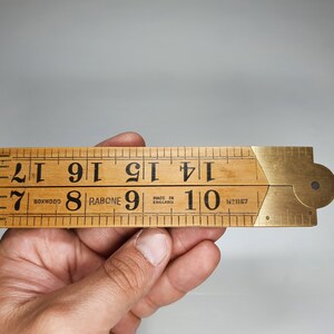 Vintage Rabone Folding Ruler Wood and Brass Metal Ruler | Etsy