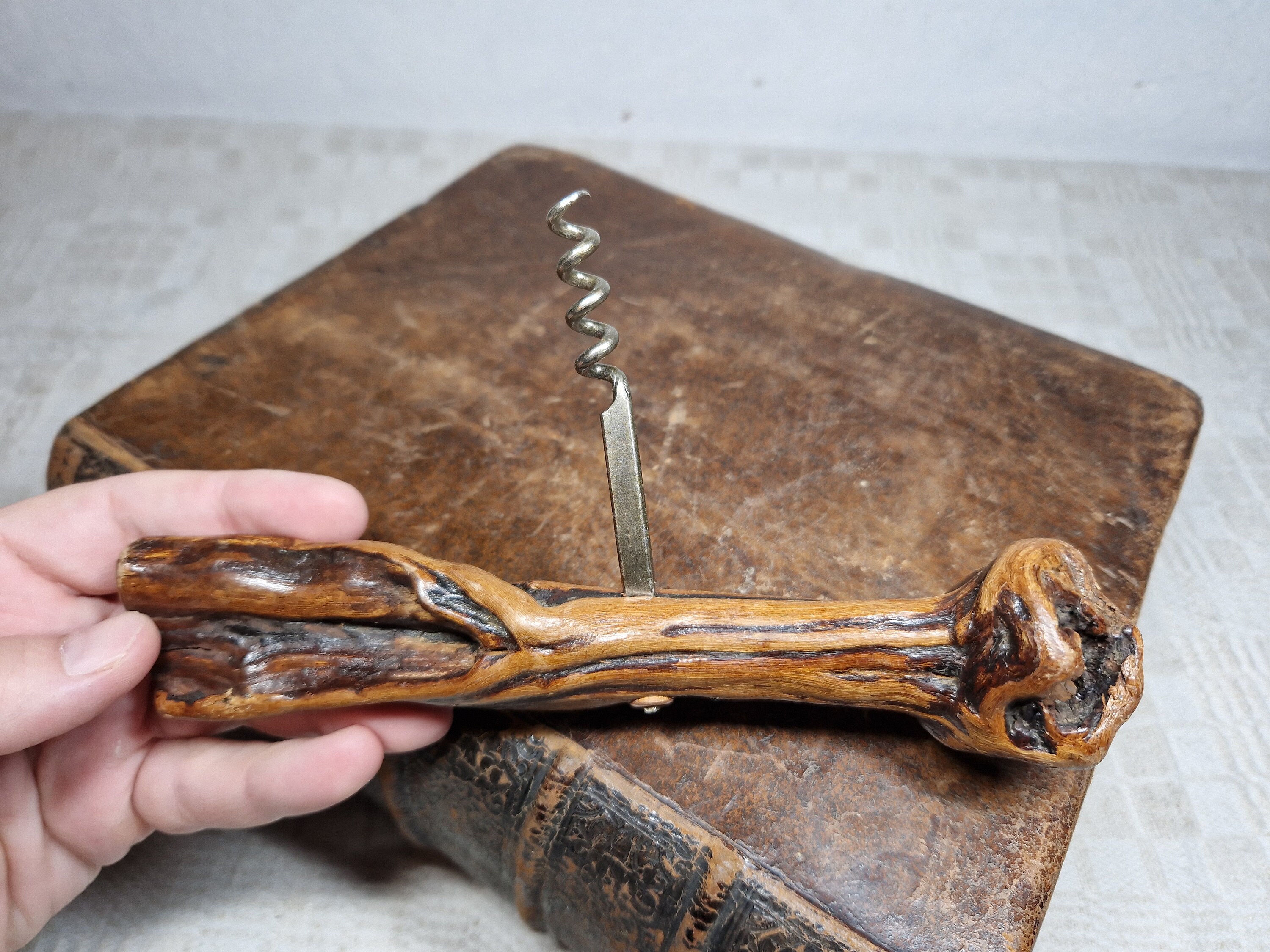 Vintage Wine Cork Screw Bottle Opener Corkscrew With Wooden - Etsy