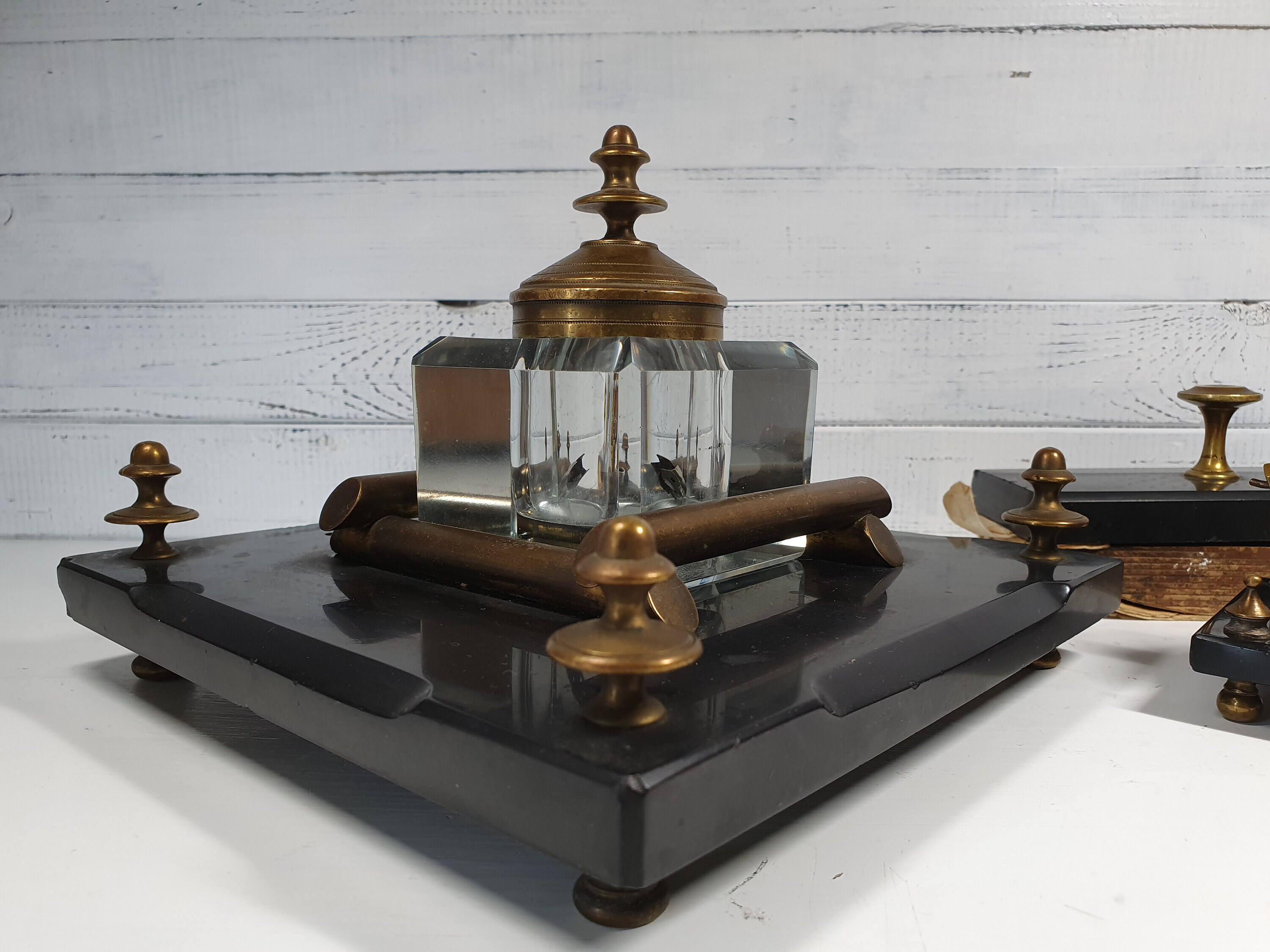 Antique Russian Empire Inkwell, Antique Imperial Russia Inkwell Desk ...