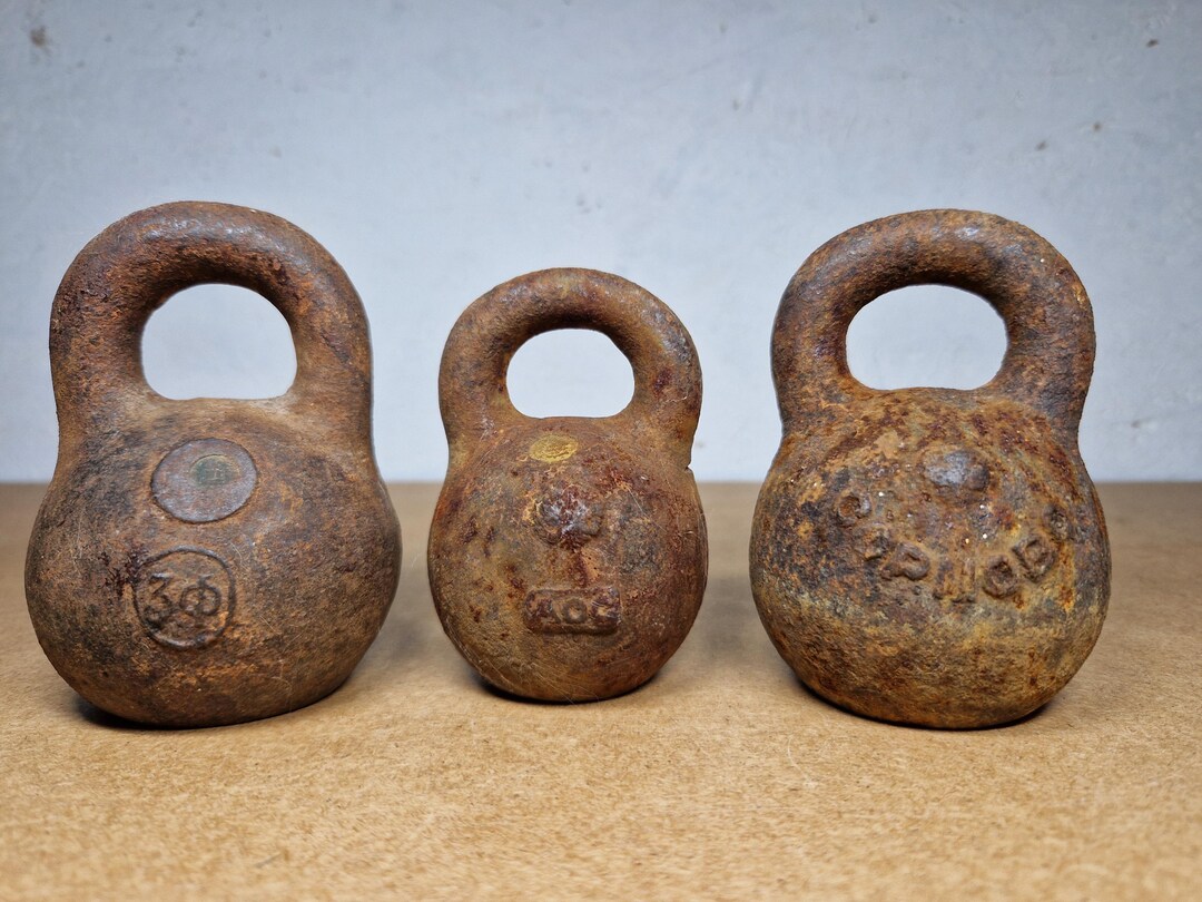 ANTIQUE IMPERIAL Russian Iron Scale Weights. Set of 3 Rare Scale ...