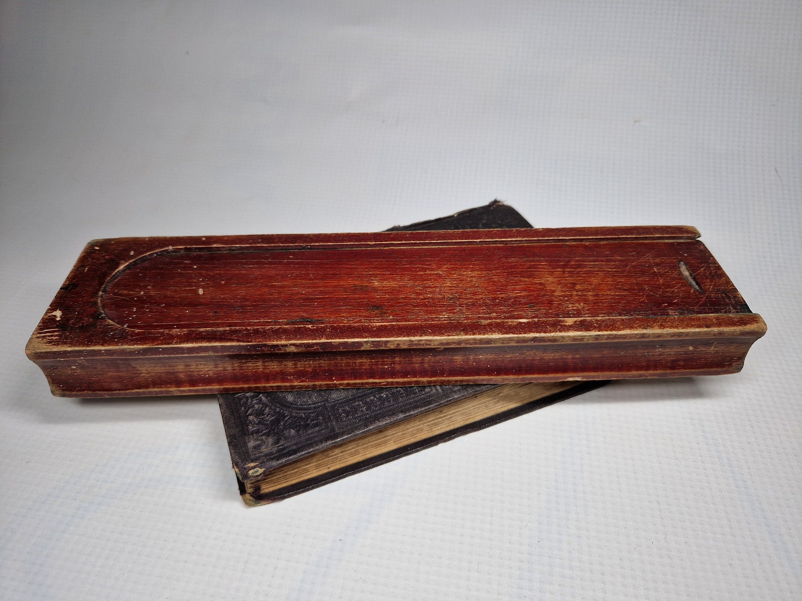 Antique Wood Pencil Box, Primitive School Box With Sliding Lid, Vintage ...