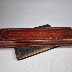 Antique Wood Pencil Box, Primitive School Box With Sliding Lid, Vintage ...