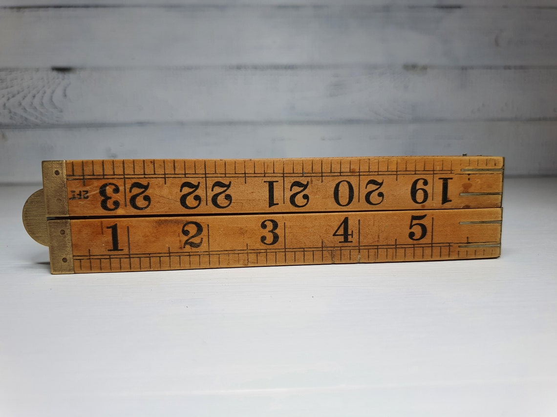 Vintage Rabone Folding Ruler Wood and Brass Metal Ruler | Etsy