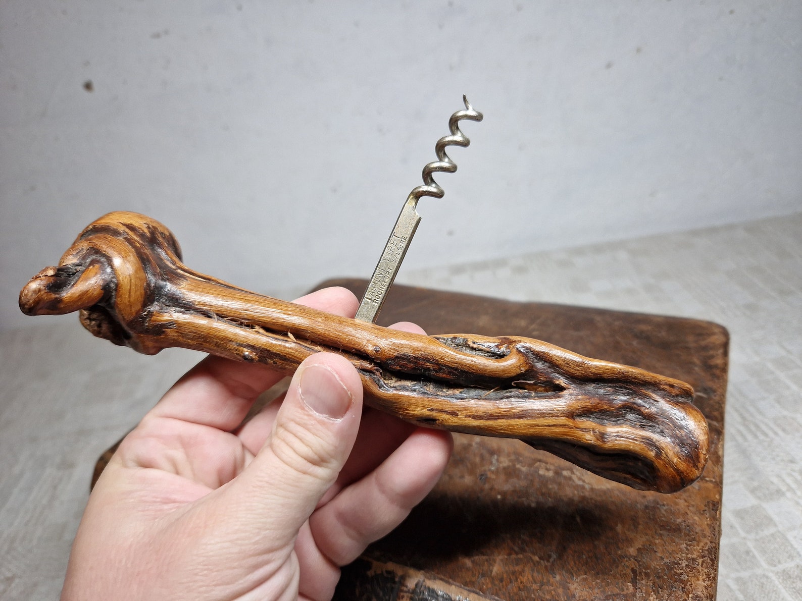 Vintage Wine Cork Screw Bottle Opener Corkscrew With Wooden - Etsy