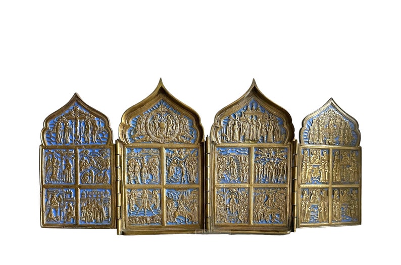 Folding Orthodox Holy Icon, Twelve Great Feasts Icon, Art of the Old ...