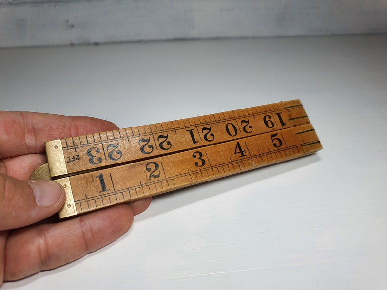 Vintage Rabone Folding Ruler Wood and Brass Metal Ruler | Etsy