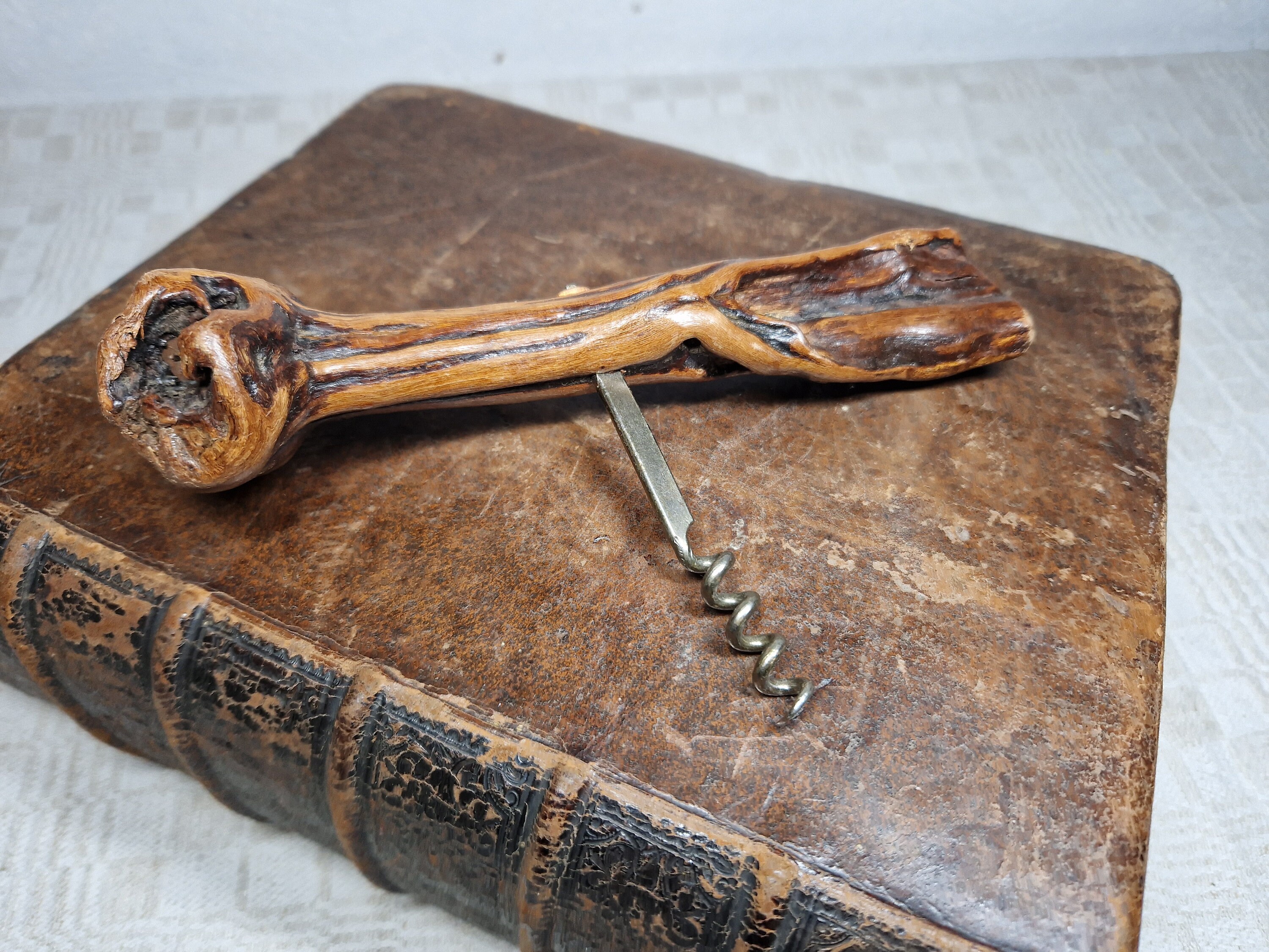 Vintage Wine Cork Screw Bottle Opener Corkscrew With Wooden - Etsy