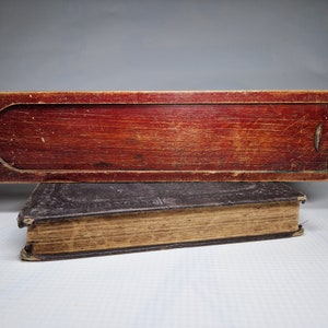 Antique Wood Pencil Box, Primitive School Box With Sliding Lid, Vintage ...