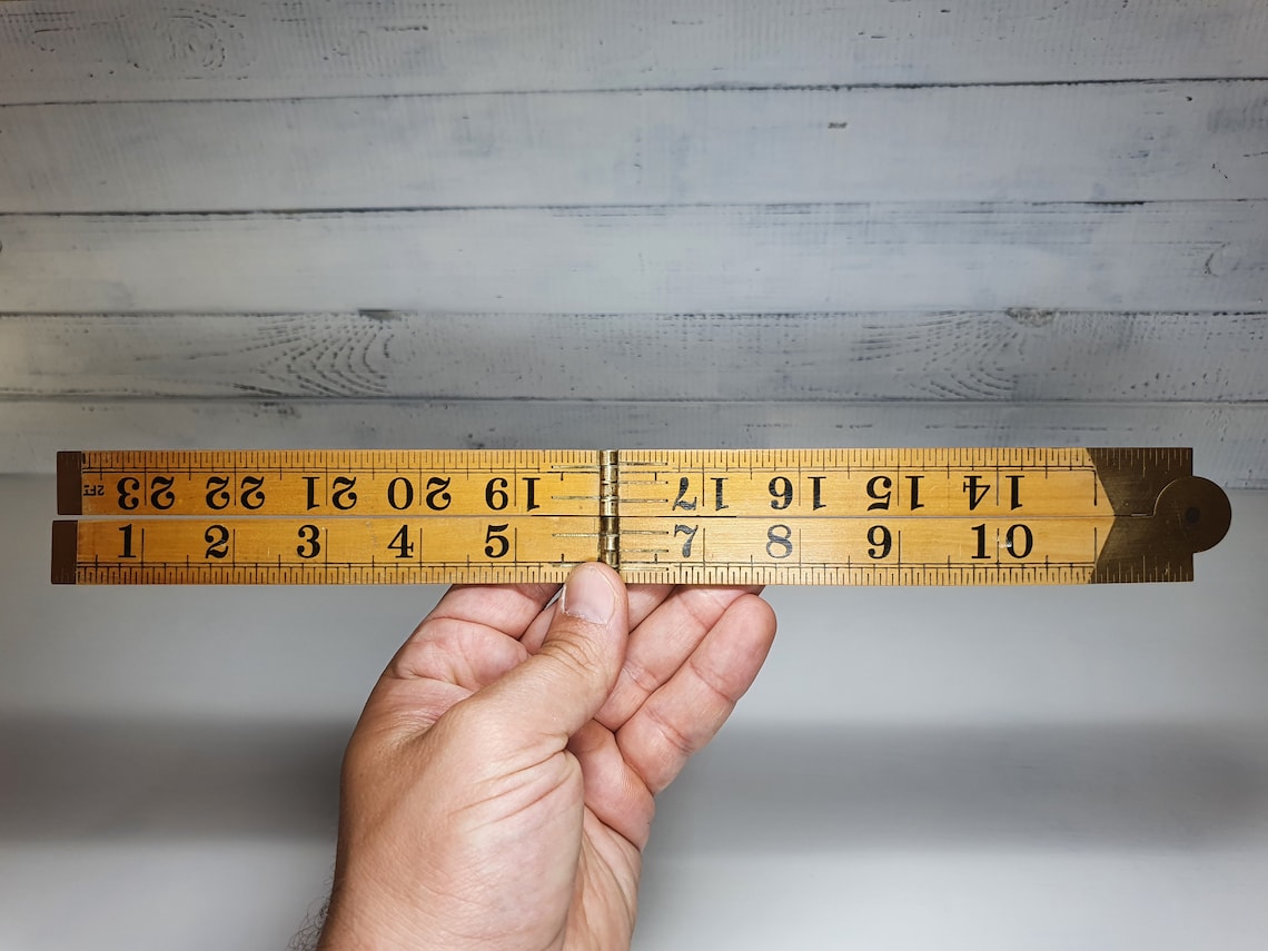 Vintage Rabone Folding Ruler Wood and Brass Metal Ruler | Etsy