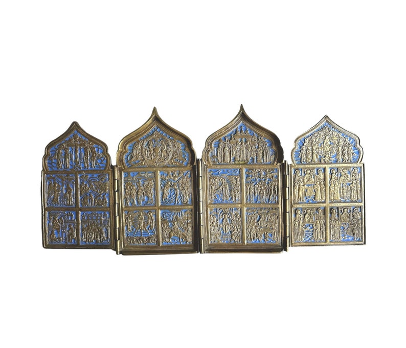 Folding Orthodox Holy Icon, Twelve Great Feasts Icon, Art of the Old ...