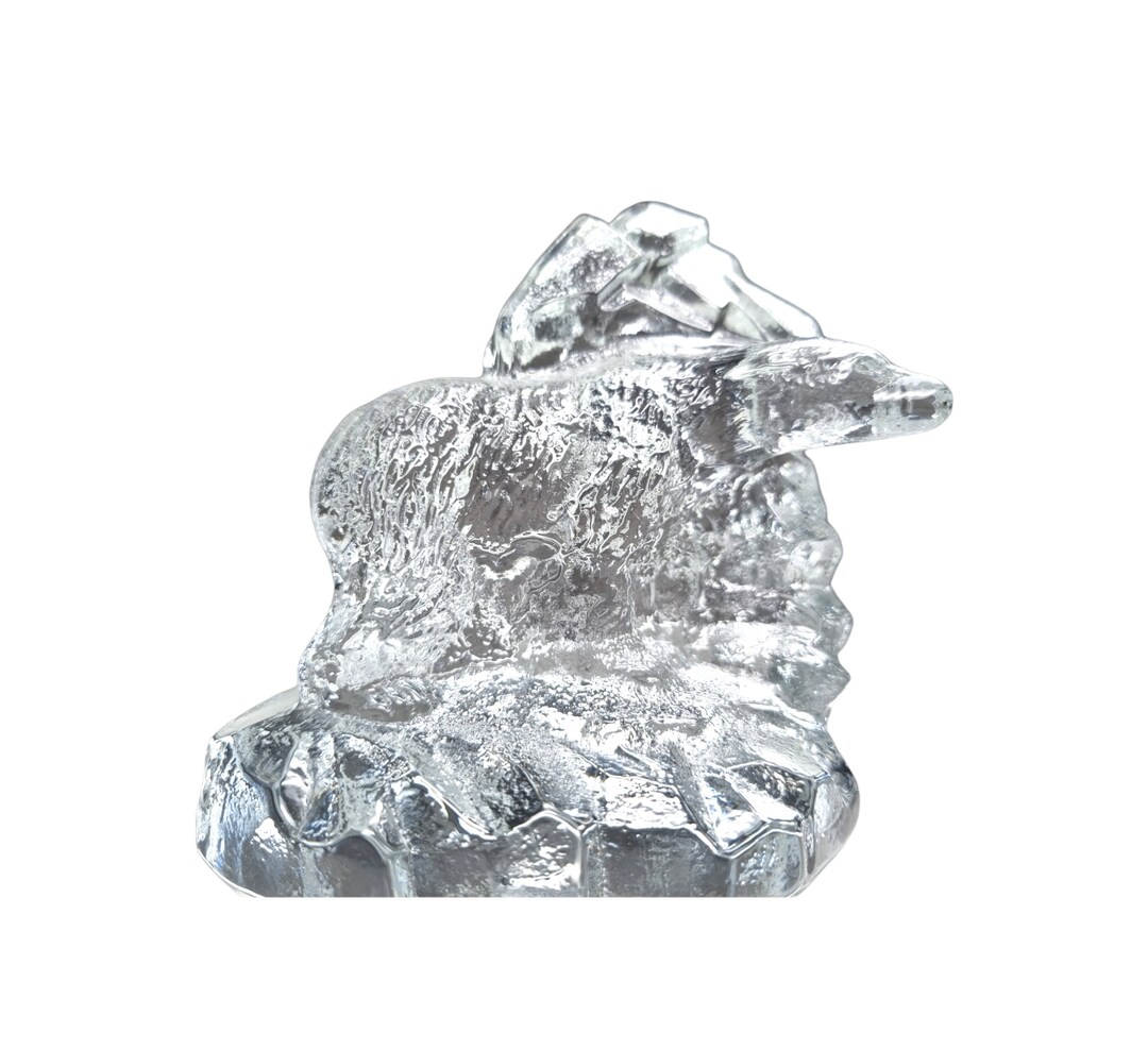 Glass Polar Bear Figurine, Vintage Glass Polar Bear, Mid Century ...